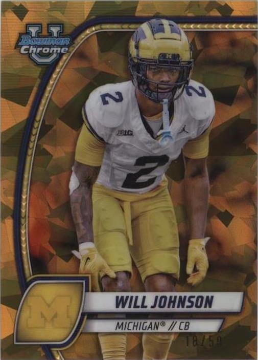 2024 Bowman University Chrome Sapphire Edition - Will Johnson #183 Gold ...