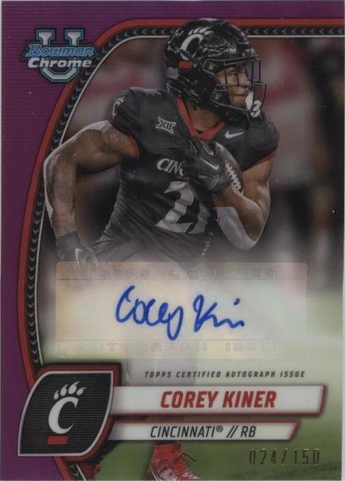 2024 Bowman University Chrome - Chrome Prospect Autographs Corey Kiner ...