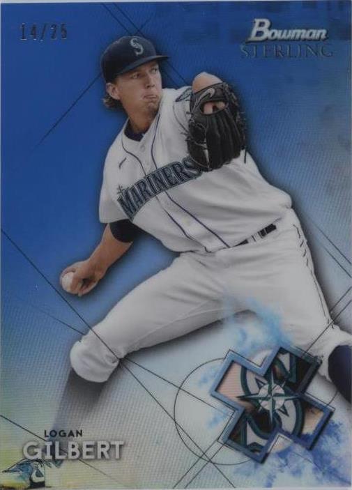 2021 Bowman Sterling - Prospects Blue Refractor #BSP-28 Logan Gilbert ...
