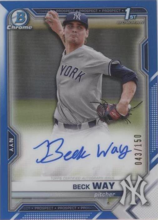 2021 Bowman - Chrome Prospects Autographs Beck Way #CPA-BW Blue ...