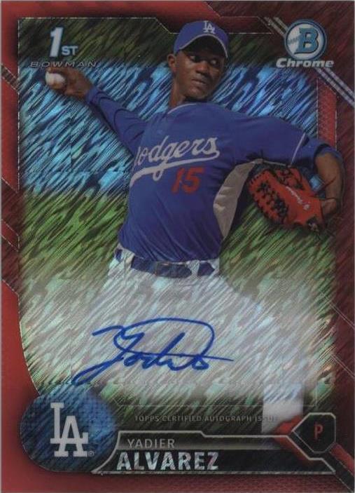 2016 Bowman Chrome - Prospects Autographs Yadier Alvarez #CPA-YA Orange ...