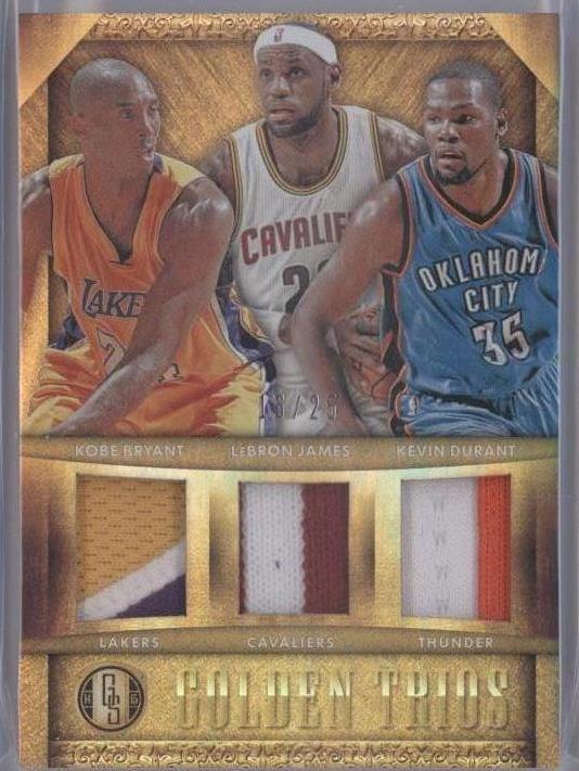 2014-15 Panini Gold Standard - Golden Trios LeBron James, Kevin Durant, Kobe Bryant #27 /25 (MEM ...