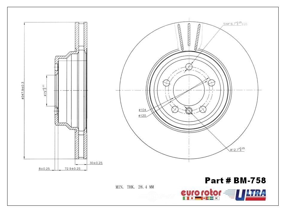 Disc Brake Rotor-* High Carbon Premium Eurorotor BM-758 for sale online | eBay