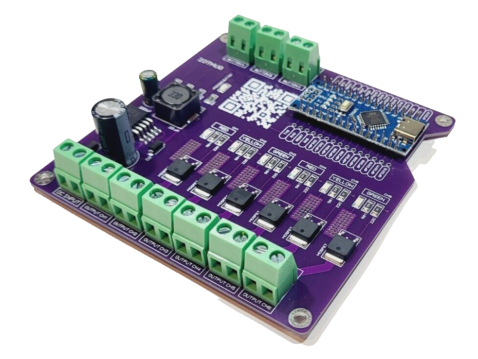 6 CH+3 Buttons Model Traffic Light Signals Controller Arduino Based 7 ...