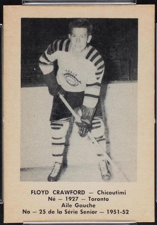 1951-52 Laval Dairy QSHL - Floyd Crawford #25 (RC) for sale online | eBay