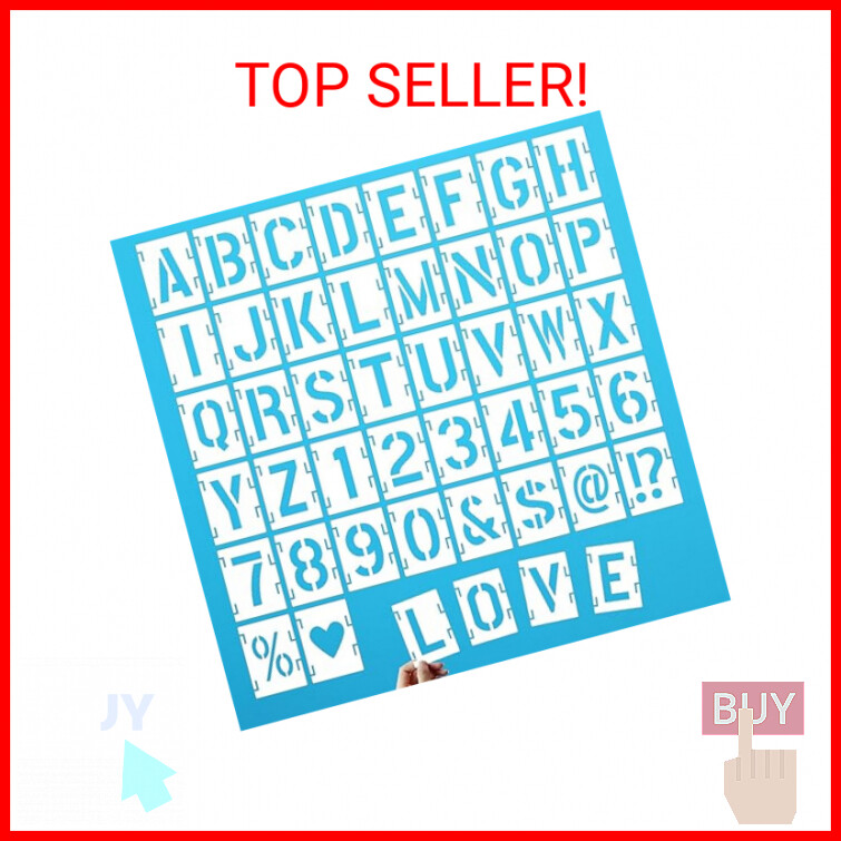 1 Inch Letter Stencils Numbers Craft Stencils, 42 Pcs Reusable Alphabe ...