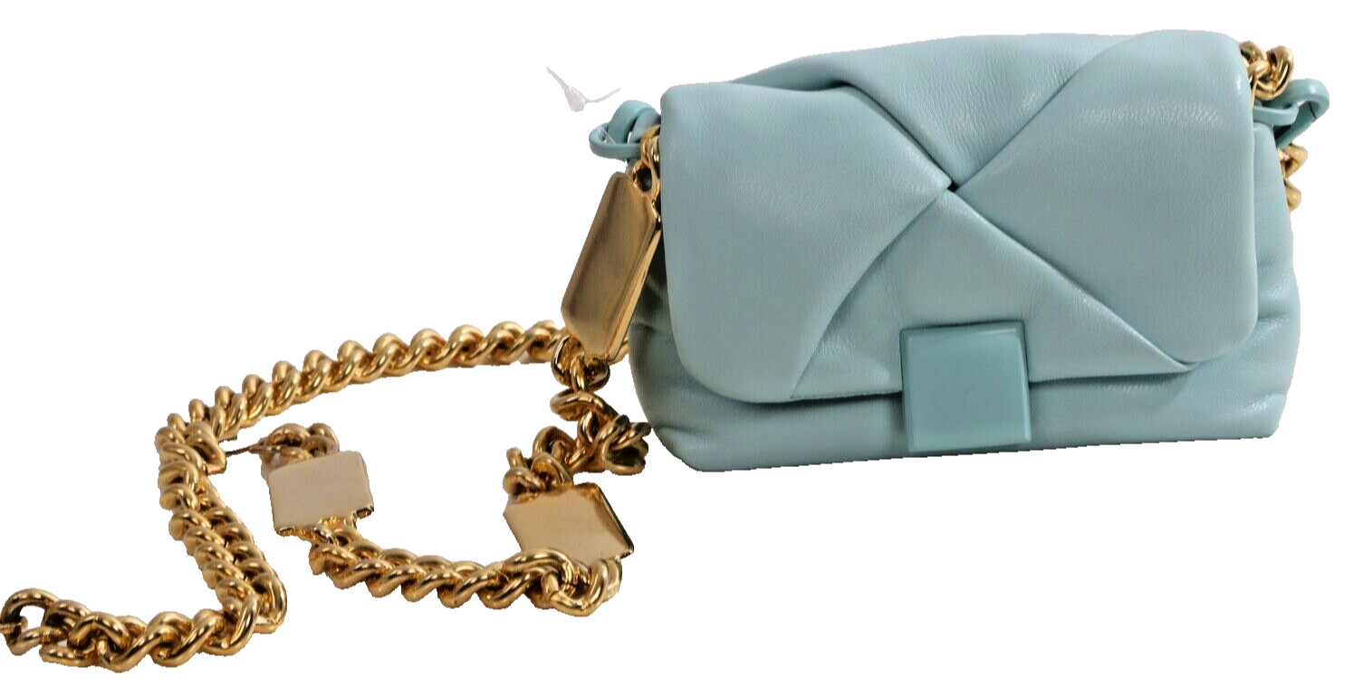 Vintage Chain Belt Liz Claiborne with Turquoise Faux Leather Vintage Chain Belt Liz Claiborne with Turquoise Faux Leather