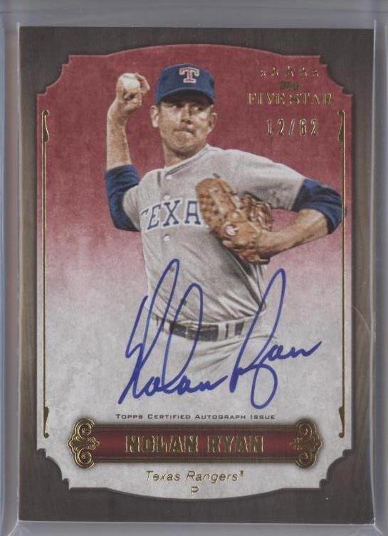 2012 Topps Five Star - Retired Player Autographs #FSA-NR Nolan Ryan /62 ...
