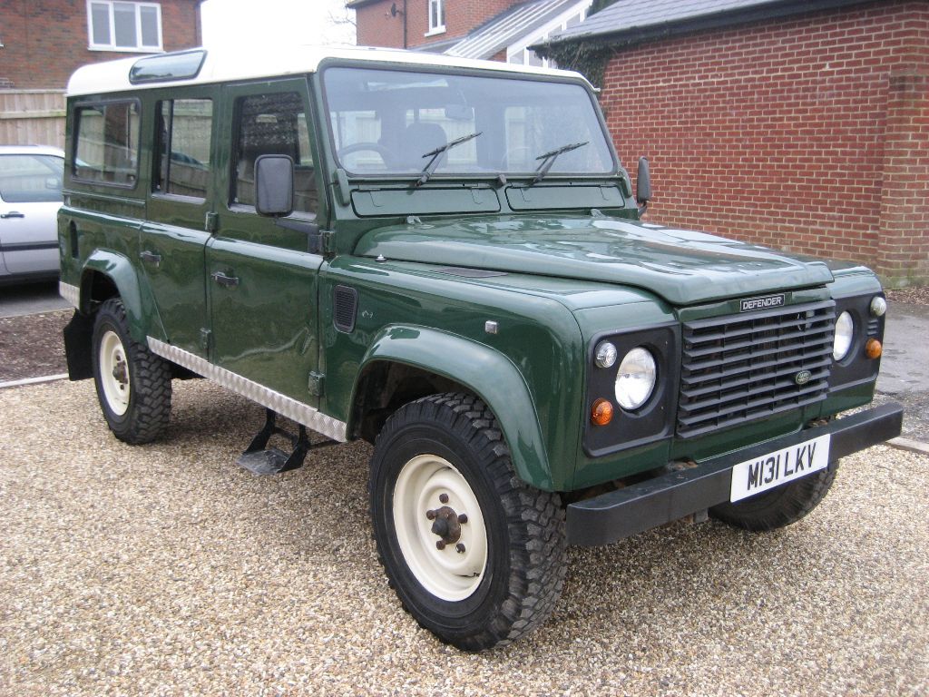 Land Rover Defender 110 5 door County station wagon. 300 tdi in green ...