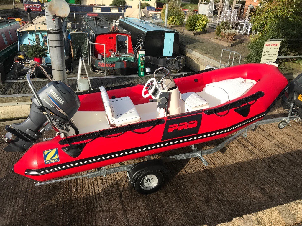Zodiac PRO 500 9 Man rigid inflatable RIB 60hp Four stroke outboard ...