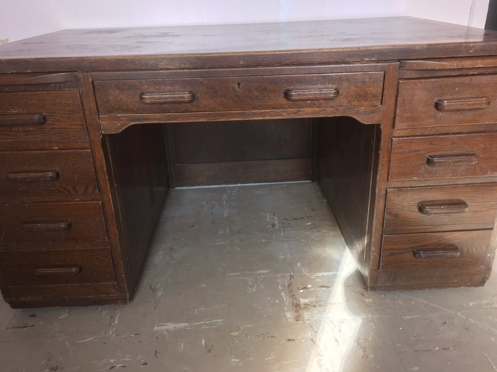 Desk, large, lovely old style real wood desk | in St Columb, Cornwall ...