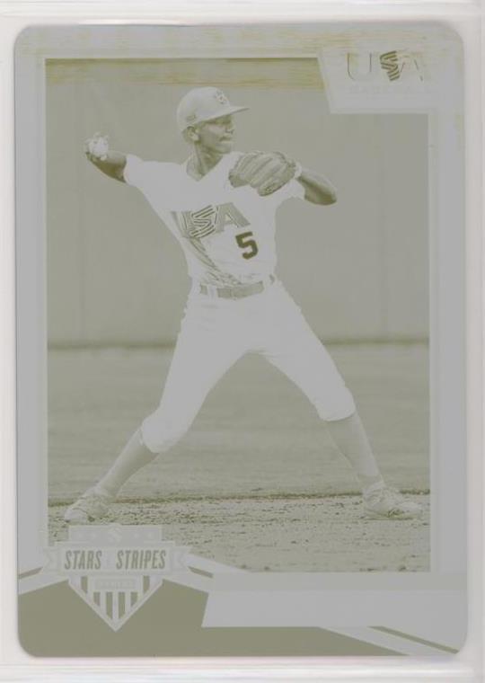 2019 Panini USA Baseball Stars & Stripes - Printing Plate Yellow #51 ...