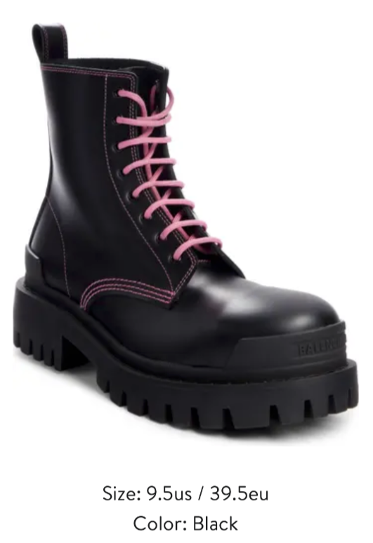 $950 Balenciaga Strike Boot Bootie Combat Hiking Black $950 Balenciaga Strike Boot Bootie Combat Hiking Black