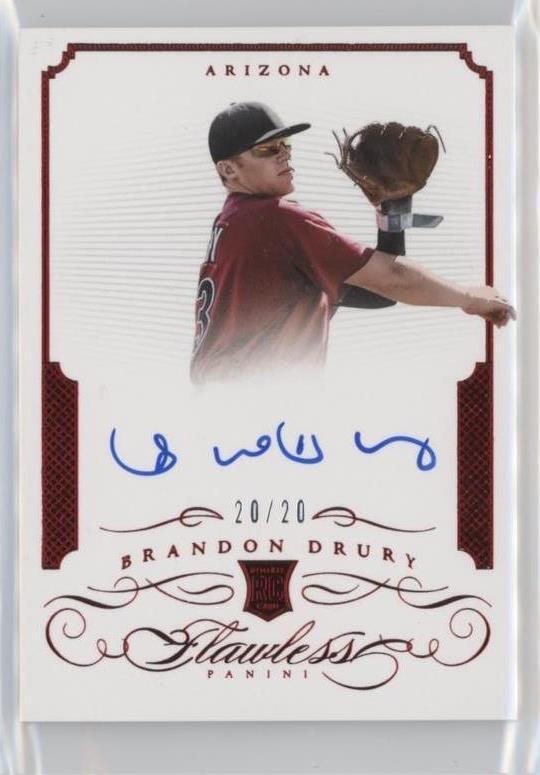 2016 Panini Flawless - Rookie Autographs Brandon Drury #RA-BD Ruby /20 ...