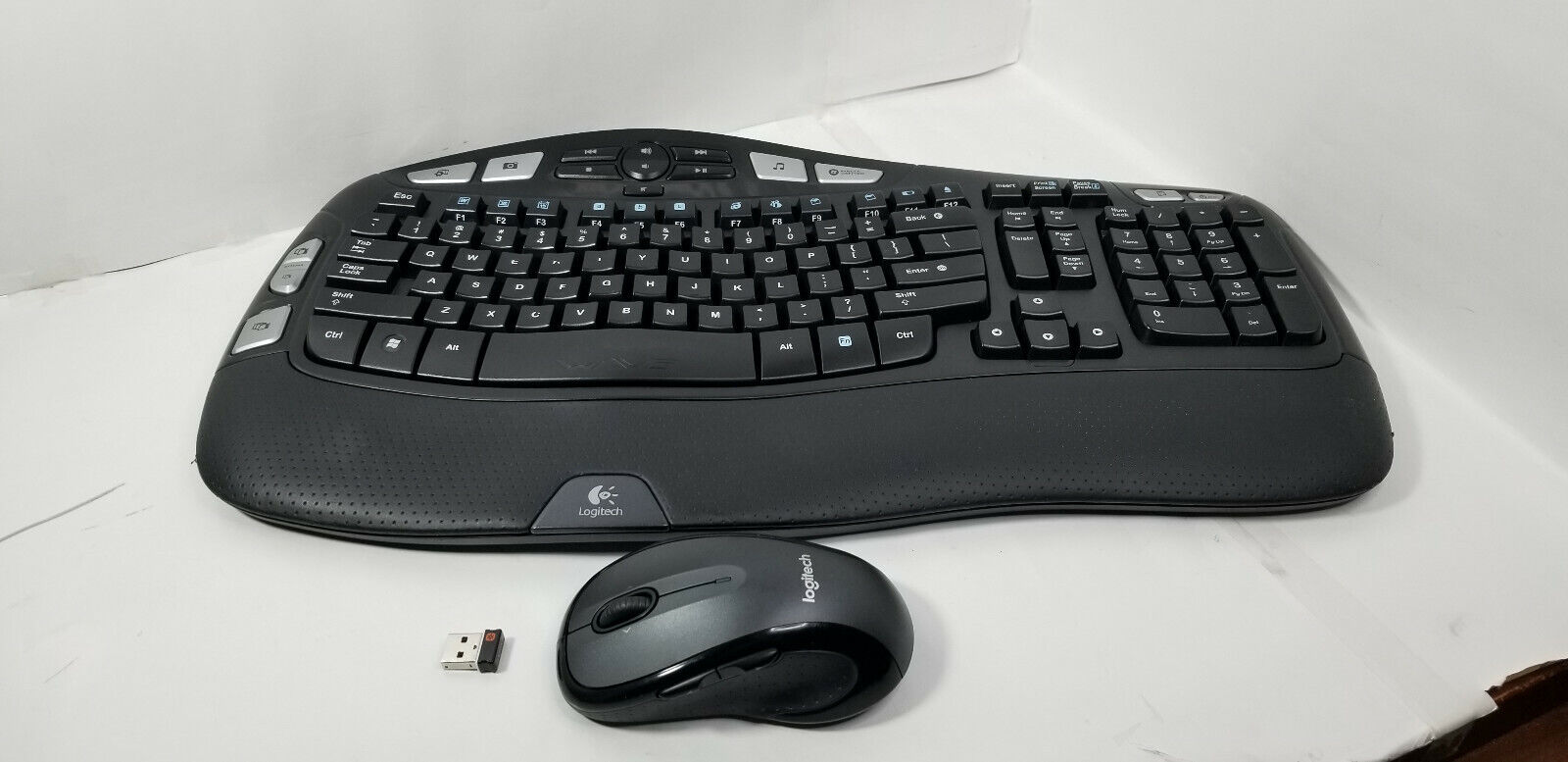 Mouse M510 Logitech K350 Wireless Wave Ergonomic Keyboard
