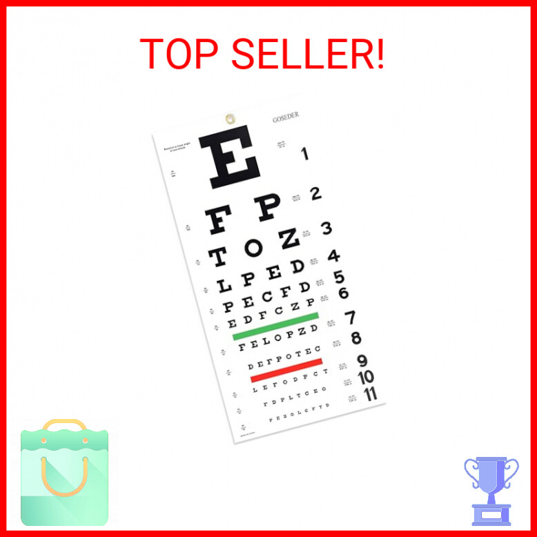 Snellen Eye Chart, Eye Charts for Eye Exams 20 Feet 22×11 Inches, Low ...