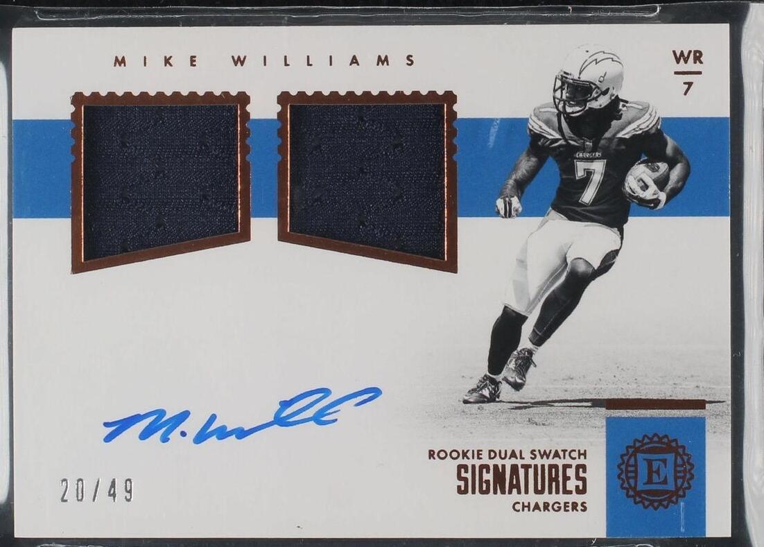 2017 Panini Encased - Rookie Dual Swatch Signatures Mike Williams #RDS ...