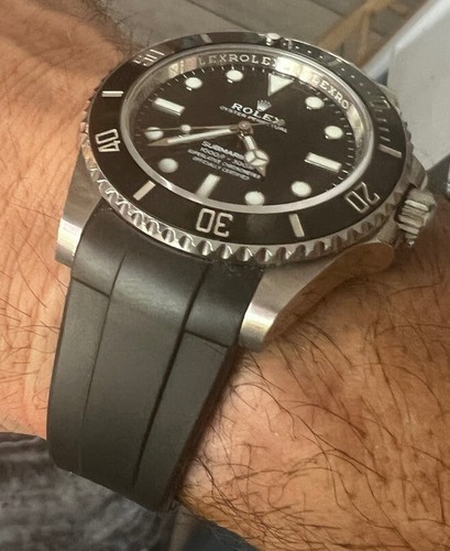 21mm BLACK Caoutchouc Vulcanized rubber Strap 41mm Rolex 21mm BLACK Caoutchouc Vulcanized rubber Strap 41mm Rolex