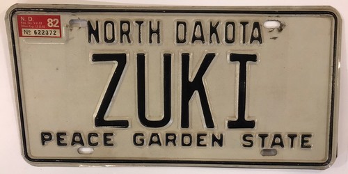 Vanity ZUKI SUZUKI license plate Moon Japan Motorcycle Samurai Jimny ...