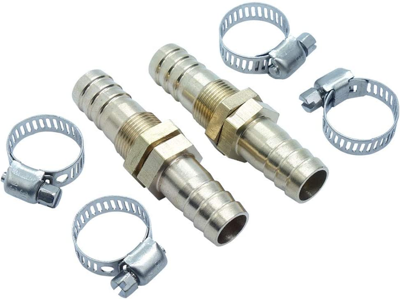 Barbed Brass Hose Barb Bulkhead Fitting Thru Bulk