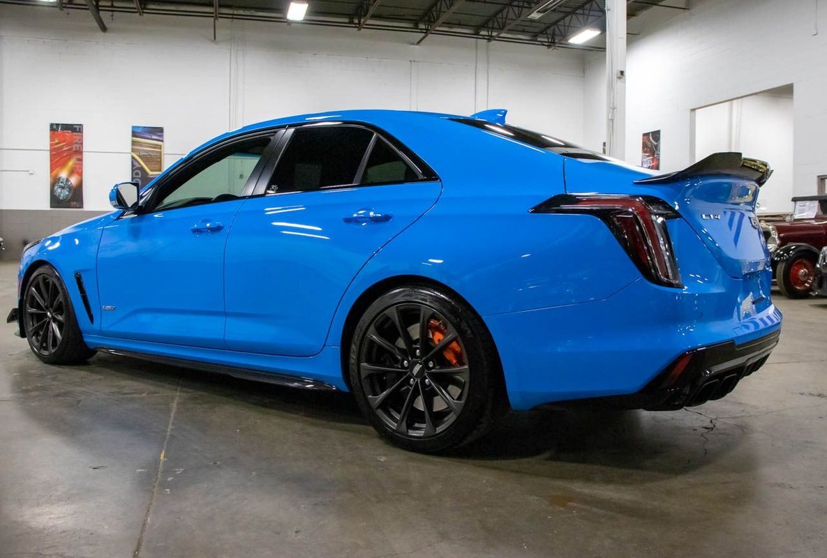 2022 Cadillac Ct4-v Blackwing 18139 Miles Electric Blue 3.6l Twin Turbo ...