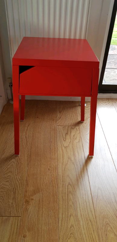 Ikea red metal side table with drawer | in Cupar, Fife | Gumtree