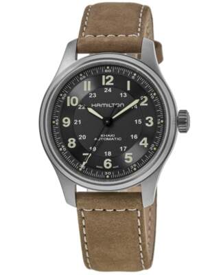 Pre-owned Hamilton Khaki Field Titanium Auto Black Dial Men's Watch ...