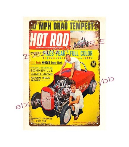 wall piece 1962 hot rod National Drags Super Hawk Midgets metal tin ...