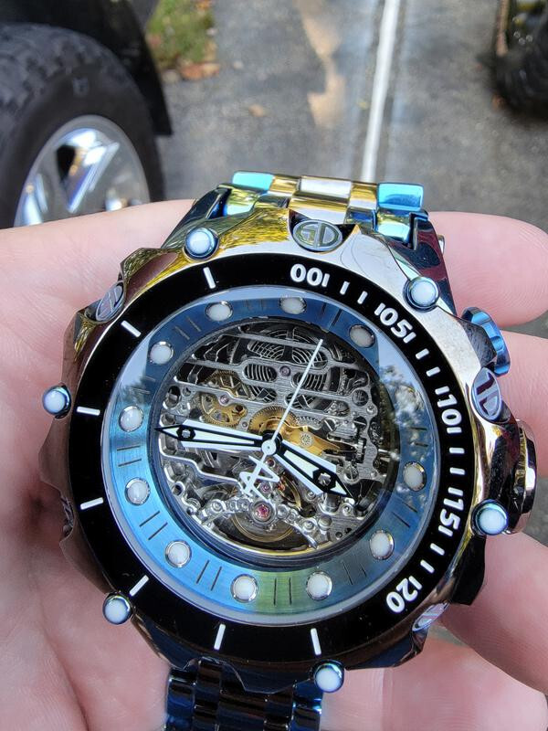 Pre-owned Invicta Reserve Venom Fusion Shutter Automatic Skeletonized ...