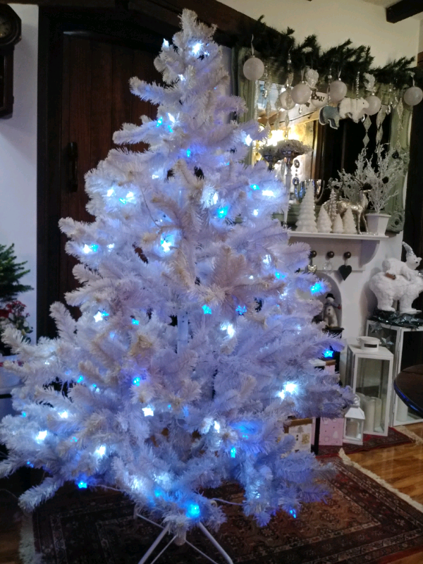 White Christmas Trees With Blue Lights | The Cake Boutique