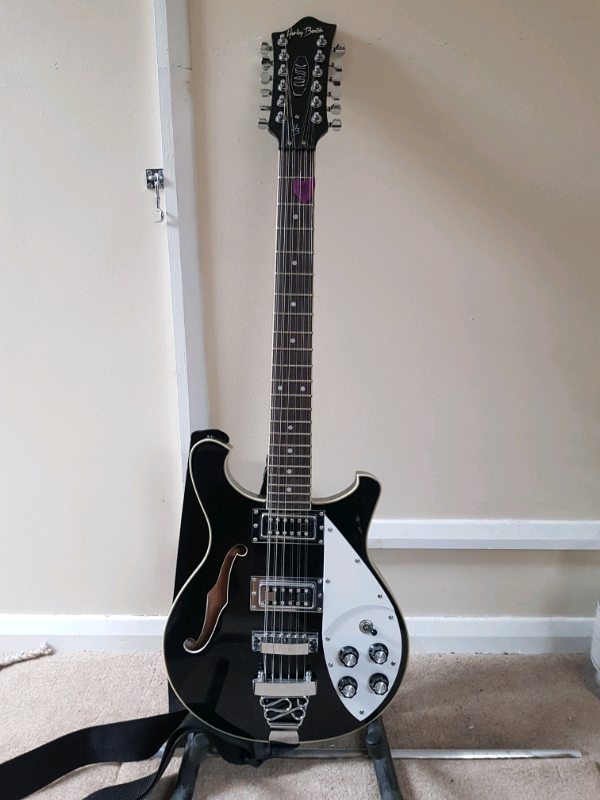 Harley Benton 5 String Fretless Electro-Acoustic Bass Guitar and Case