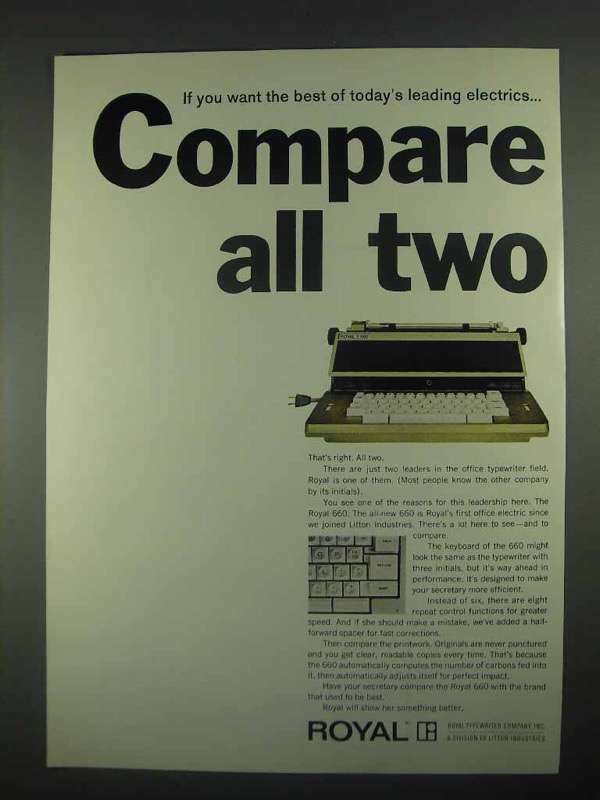 Royal typewriter photos of Royal 660 by year then serial number by date