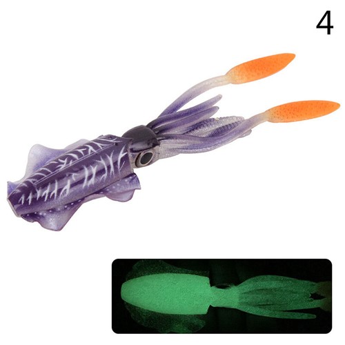 Fishing Soft Lure Luminous Squid Jig Fishing Lures Octopus Calamar Bait ...