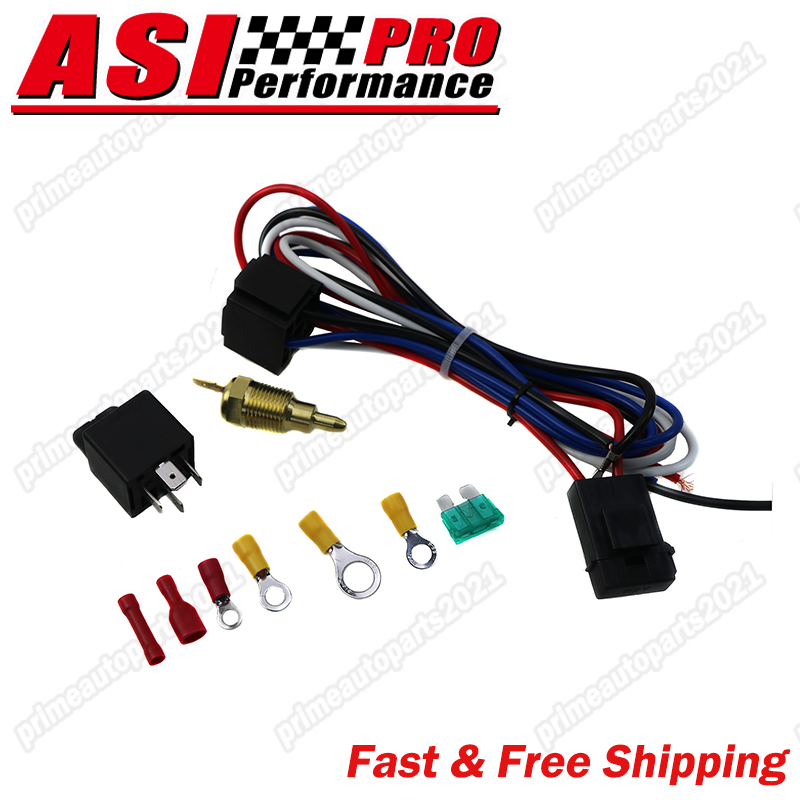 Electric Radiator Cooling Fan Relay Kit Universal Thermost