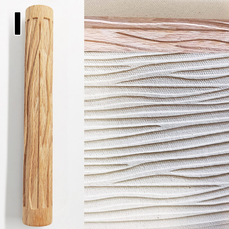 Pottery Clay Wood Texture Rolling Pin Embossed Rod Mud Ceramic ...