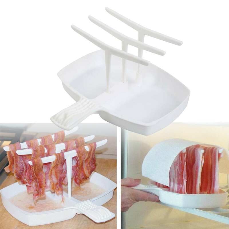 Microwave Bacon Rack Hanger Tray Pan Cooker For