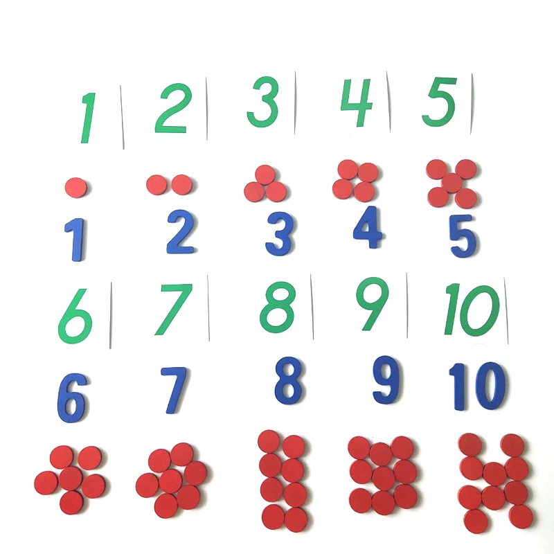 Kids Wooden Montessori Cognitive Cards Number Counting Math Game Educa ...