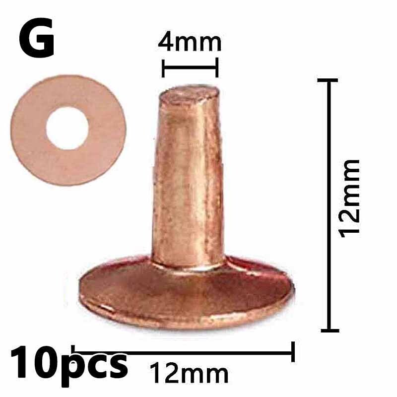 10pcs Solid Brass Rivets & Burrs Leather Craft Belt Luggage Rivets ...