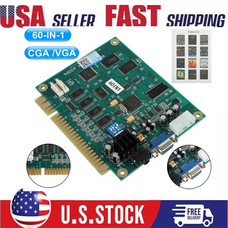 Arcade 60 in 1 Classic Multicade Board VGA Output for Jamma Arcade Game ...