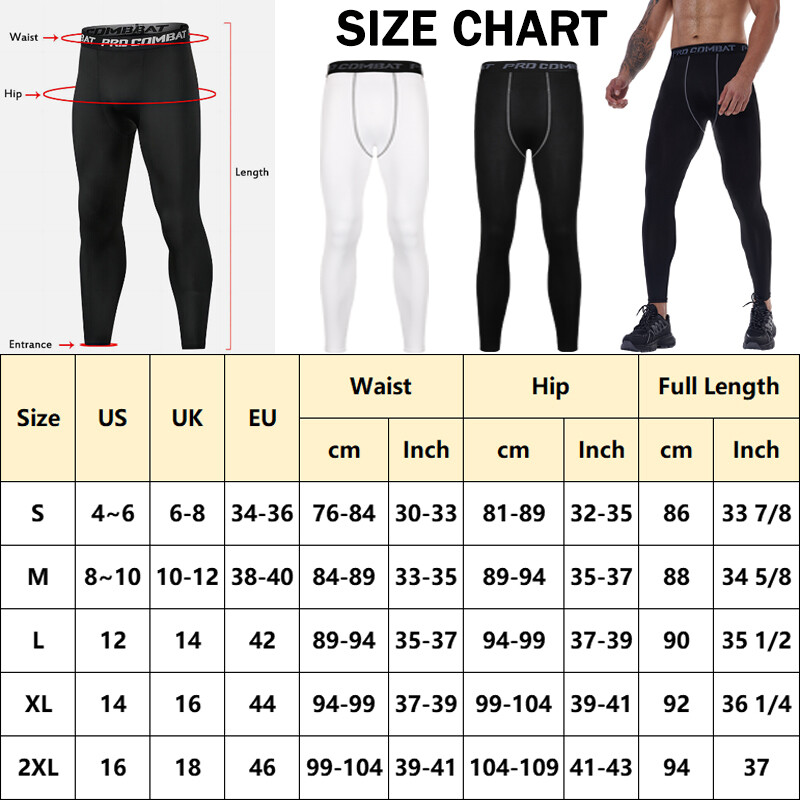 Men Compression Tight Leggings Sports Running Gym Fitness Pants Quick ...