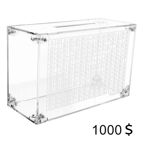 Acrylic Money Box with Counter Money Piggy Bank Coin Saving Box for ...