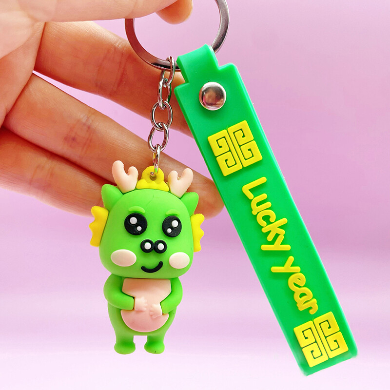 Cute Cartoon Keychain 2024 Year Of The Dragon Keychain Soft Plastic Car ...