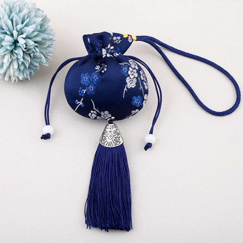 Handmade Retro Embroidered Lucky Tassel Drawstring Bag With Hanging ...