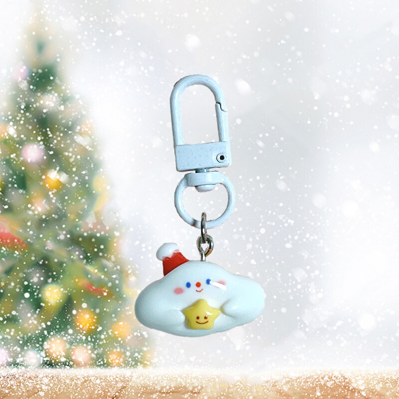 Christmas Key Chain Gingerbread Man Snowman Cherry Pendant Key Ring Bag ...