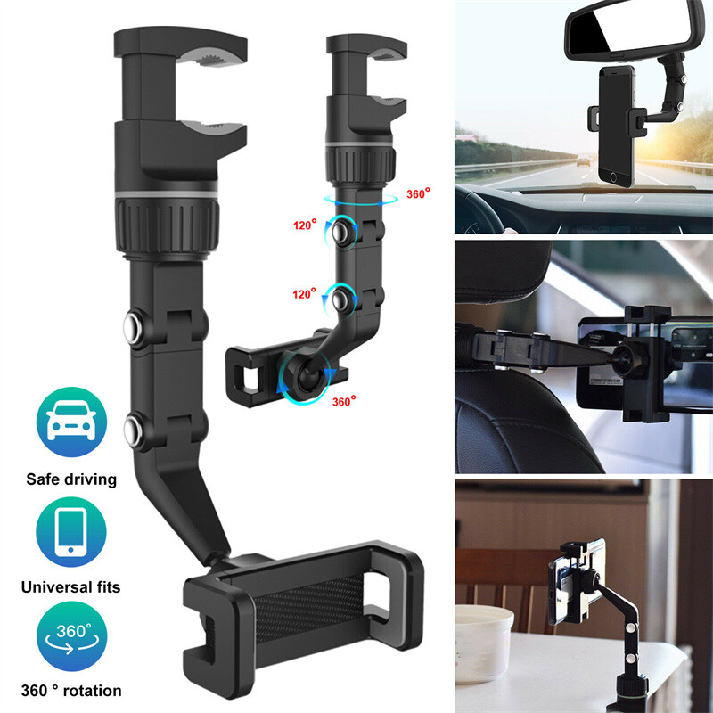 360° Rotation Car View Rear Mirror Mount Desk