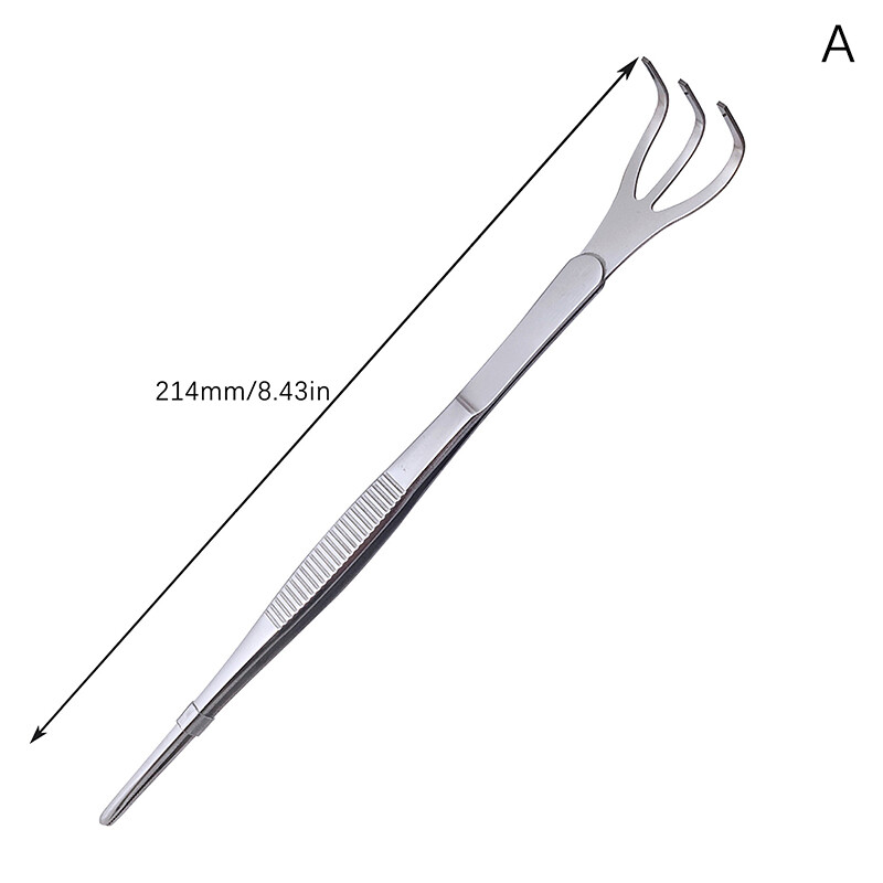 2-in-1 Stainless Steel Root Rake with Tweezers Soil Farming Tool for ...