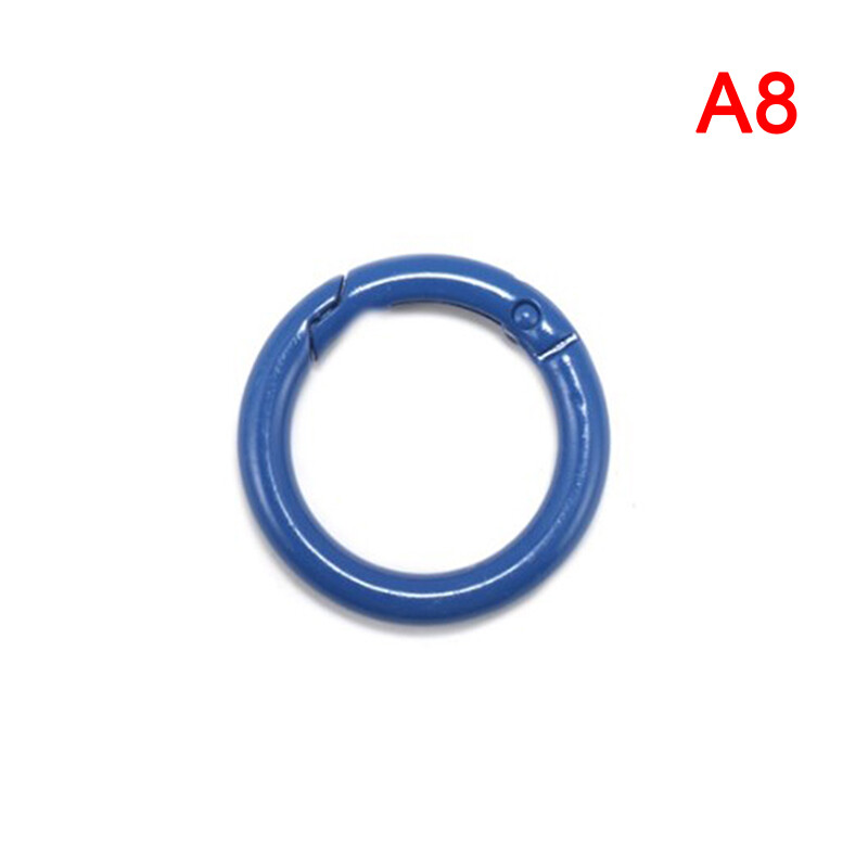 10Pcs/lot Metal Spring Gate O Ring Openable Round Carabiner KeychainY ...