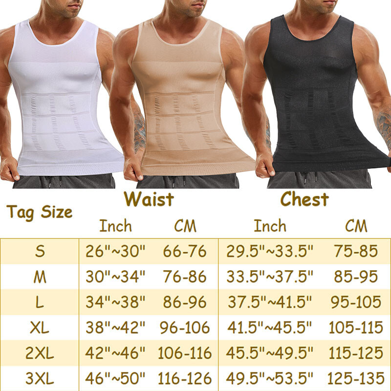 Mens Compression Shirt to Hide Gynecomastia Moobs Tops Slimming Body Shaper Vest | eBay