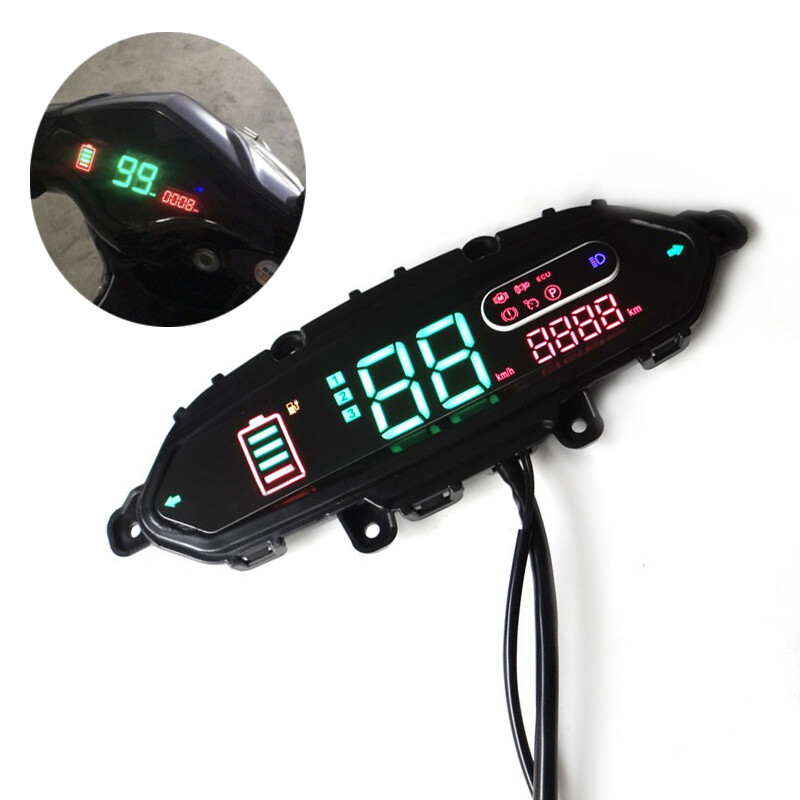 US Electric Bicycle Scooter LED Speedometer Meter Odometer Speed ...