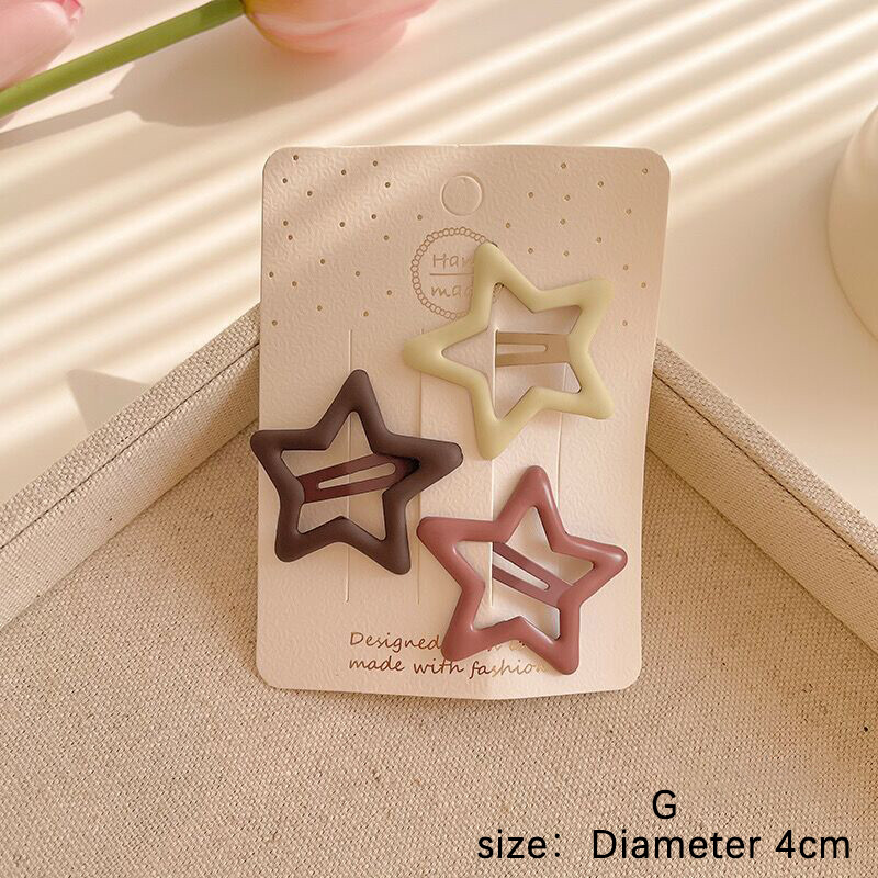 3/4pcs Colorful Star BB Hair Clips Women Grils Cute Star Hairpin Side ...